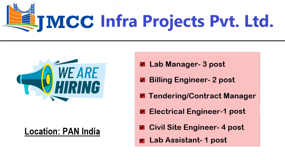 JMCC Infra Projects Pvt. Ltd. Careers: Hiring for Multiple
